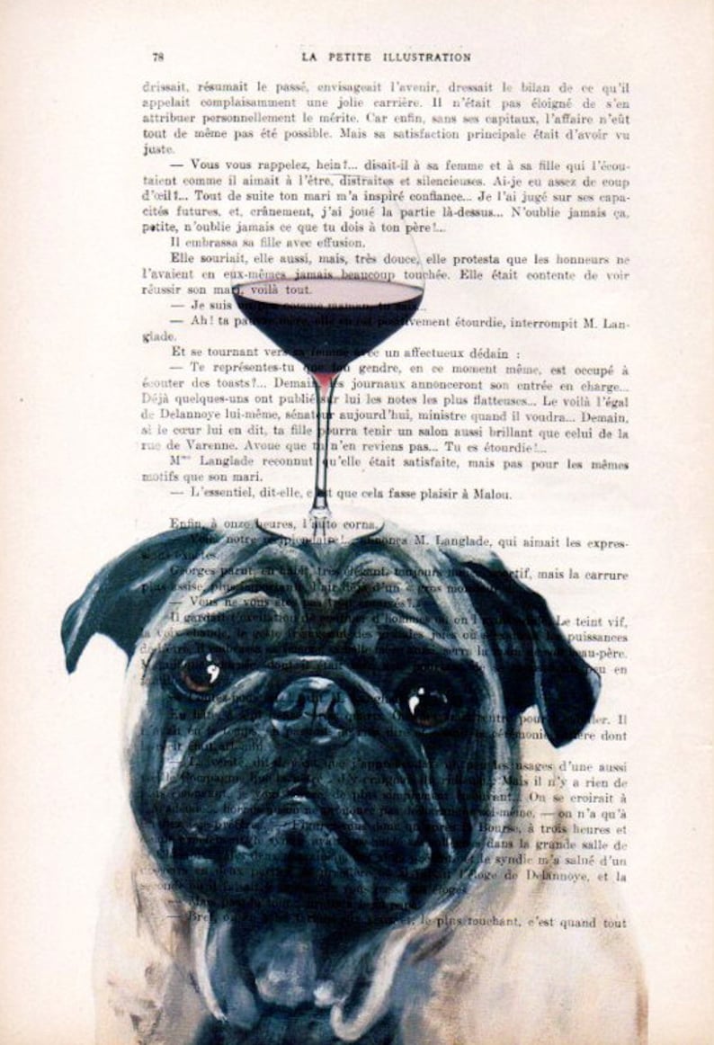 Cool Pug Print Pug Art Dog Artwork Pug Art Print Gift for - Etsy