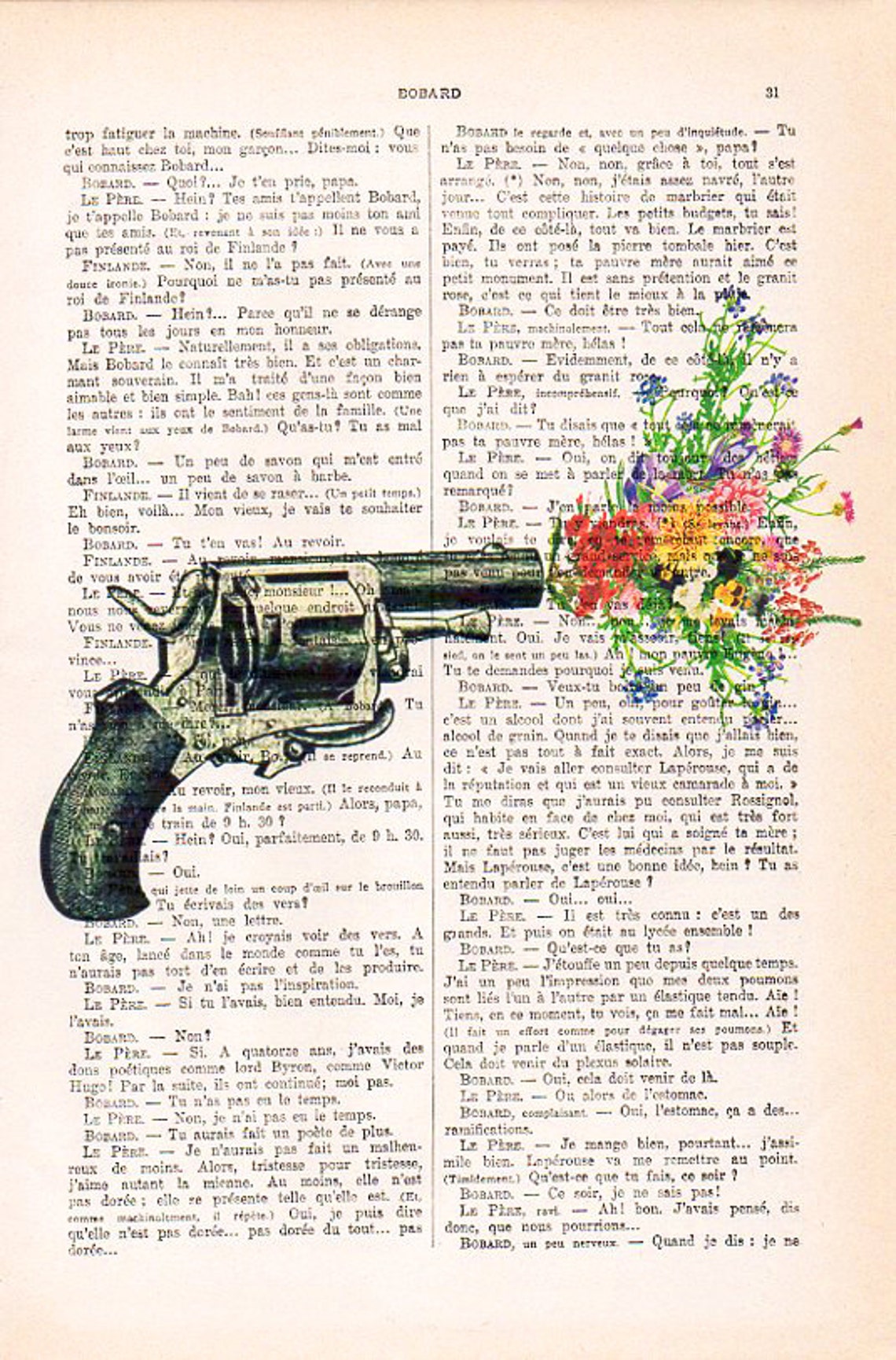 Love Gun Print Printed Over Vintage Dictionary Book Page Gun - Etsy