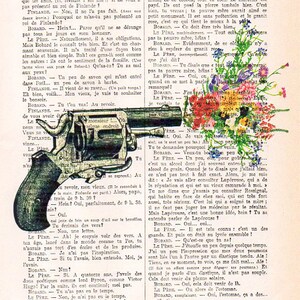 Love Gun Print, Printed Over Vintage Dictionary Book Page, Gun With ...