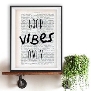 Good Vibes Only Print, Typography Posters, Home Decor, Motto ...