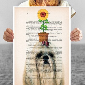 Shih Tzu With Flowers,sunflower,shih Tzu Lovers,love Book Print ...