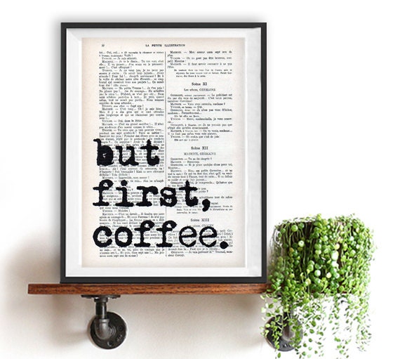 But First Coffee Print Art Poster Typography Wall Decor - Etsy