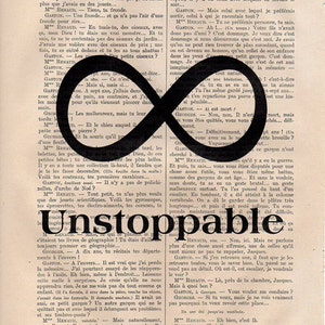 Unstoppable Quote Infinity Sign Art Print Minimalist Typography Poster ...