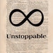 Unstoppable Quote Infinity Sign Art Print Minimalist - Etsy