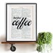 But First Coffee Print Art Poster Typography Wall Decor Inspiration ...