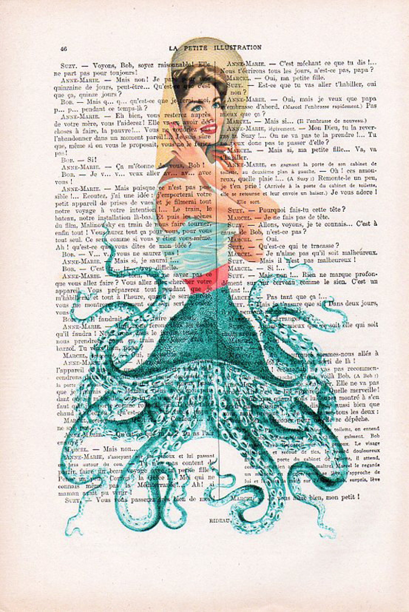 Octopus Print Octopus Poster Pin Up Nautical Wall Art - Etsy