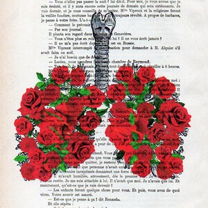 Flower Rose Lungs Anatomy Print on 1900 Vintage Floral Page, Doctor ...