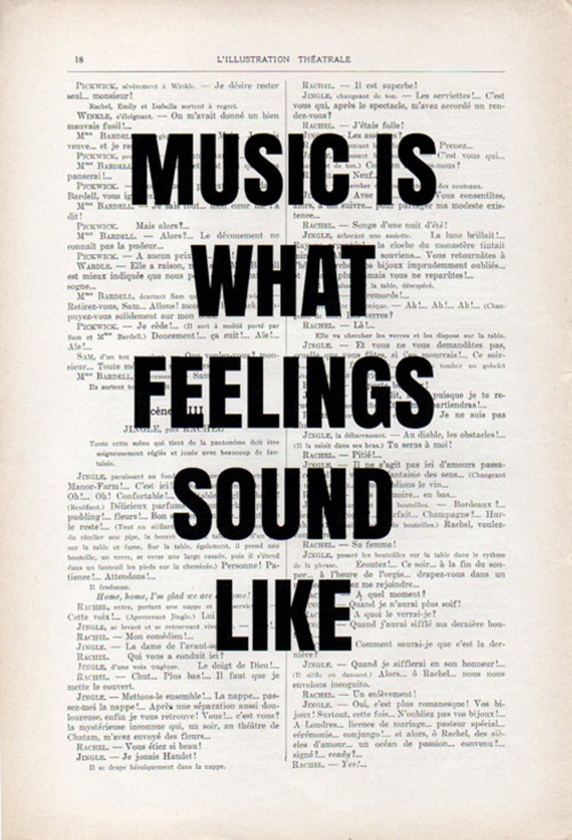 Music is What Feelings Sound Like Art Print Typography Posters | Etsy