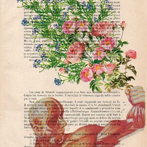Human Anatomy Print Flowers, Botanic Illustration, Vintage Drawing ...