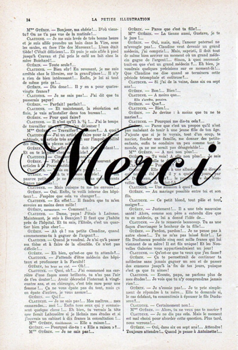 Merci french word print Typography Art Poster Home decor | Etsy