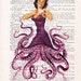 Octopus Print, Octopus Poster, Pin Up, Nautical Wall Art, Animal Print ...
