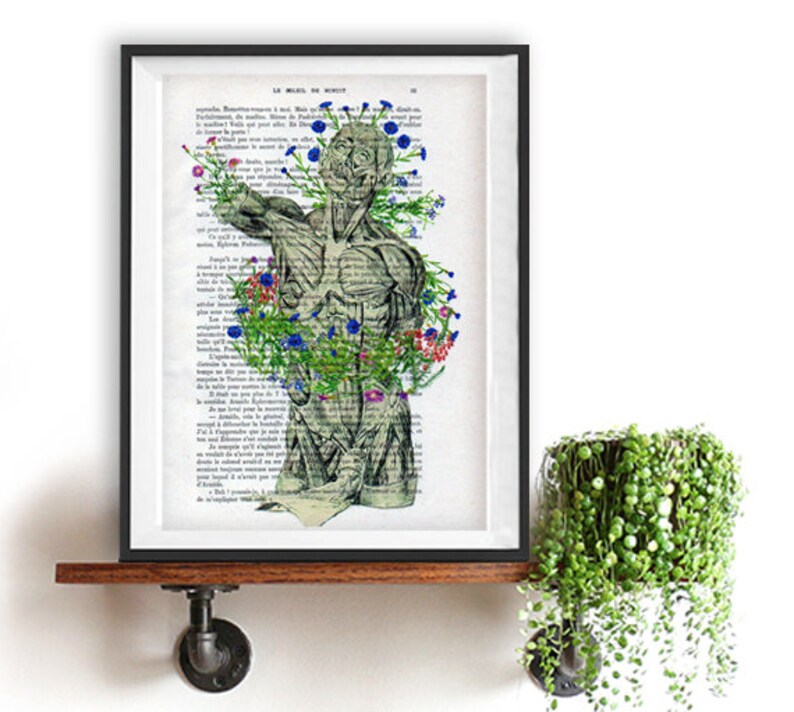Anatomy Print of Body Full With Flowers Botanic Illustration - Etsy