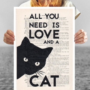 All You Need is Love and a Cat, This Cat Quote is a Perfect Wall Deco ...