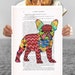 Patchwork Bulldog,bulldog With Fabric, Colorful, French Design, Black ...