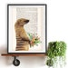 Happy Badger With Flowers Illustration Drawing Animal in - Etsy