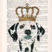 Dalmatian Poster Dalmatian With Crown French Design Black - Etsy