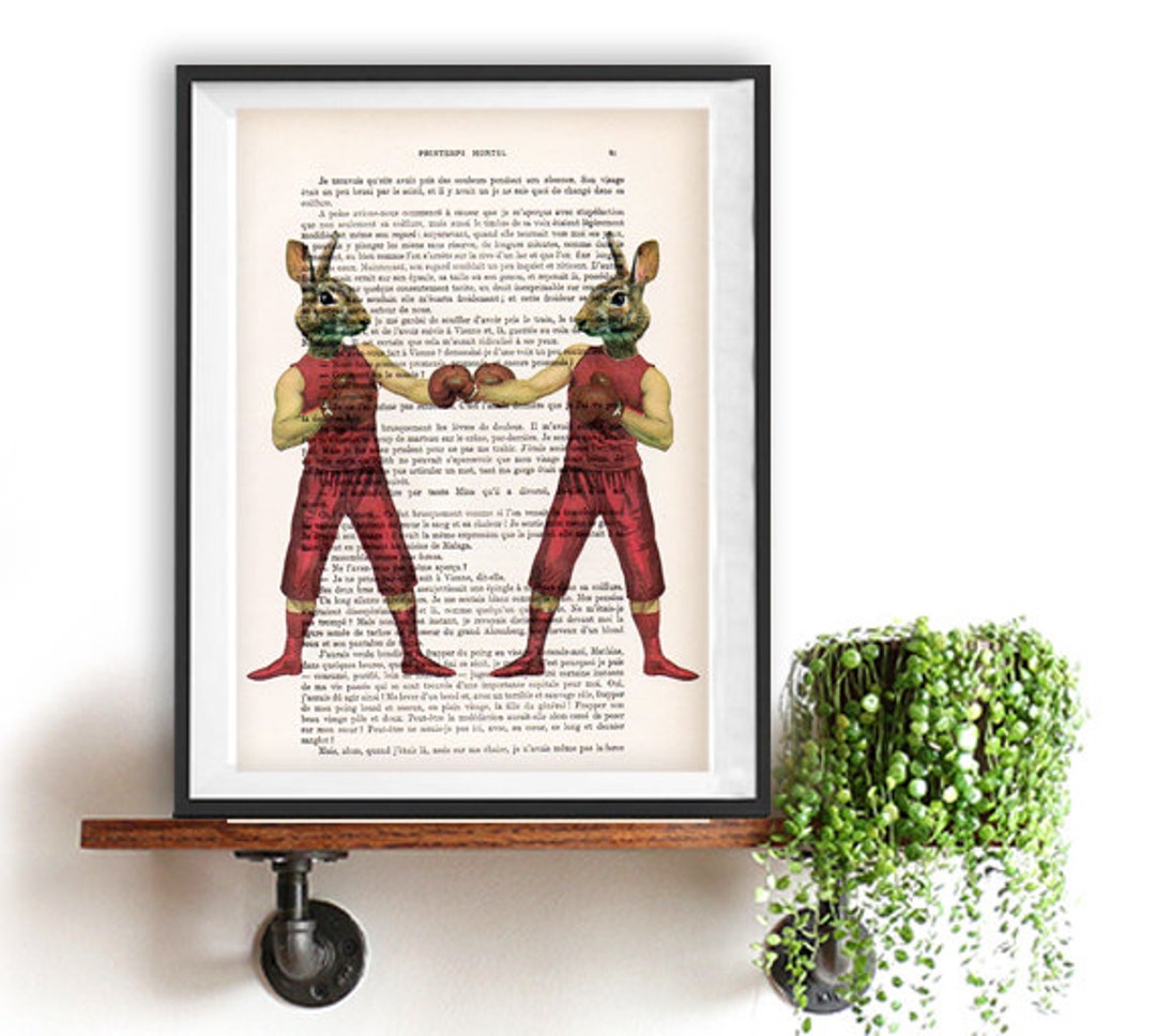 Vintage Rabbits Print- Rabbit Art Rabbit Illustration Rabbit Nursery ...