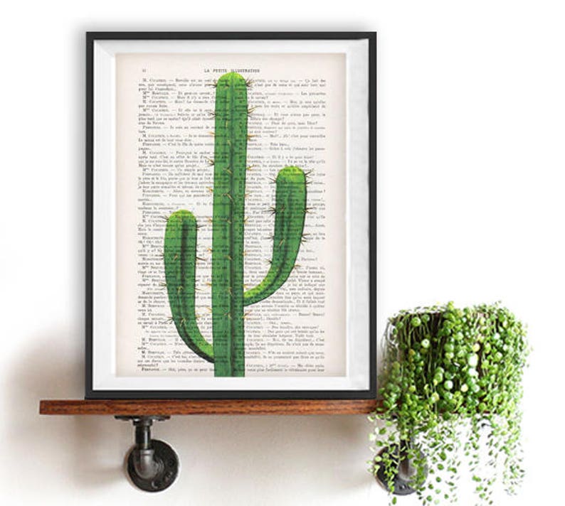 Cactus Print Graphic Cactus Vintage Paper Cactus Poster - Etsy