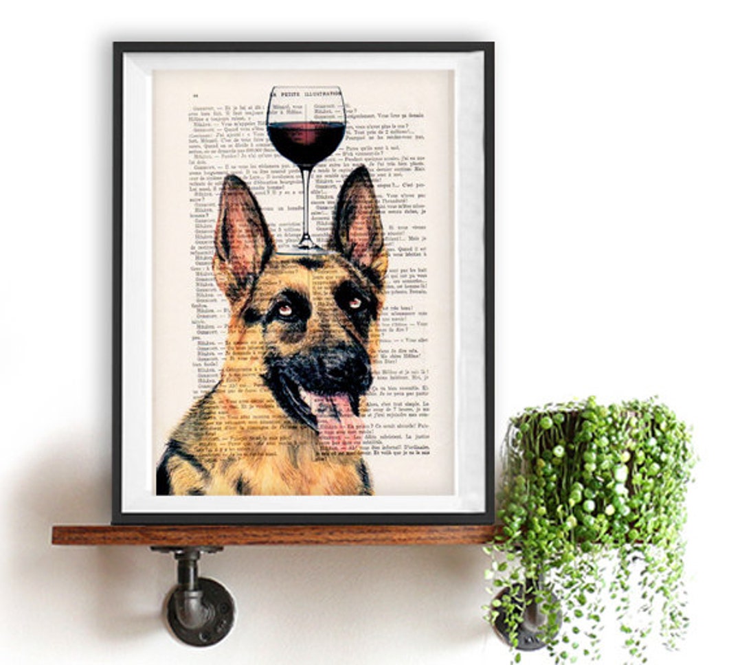 German Shepherd Print, German Shepherd Artwork, French Design, German ...