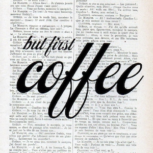 But First Coffee Print Art Poster Typography Wall Decor Inspiration ...