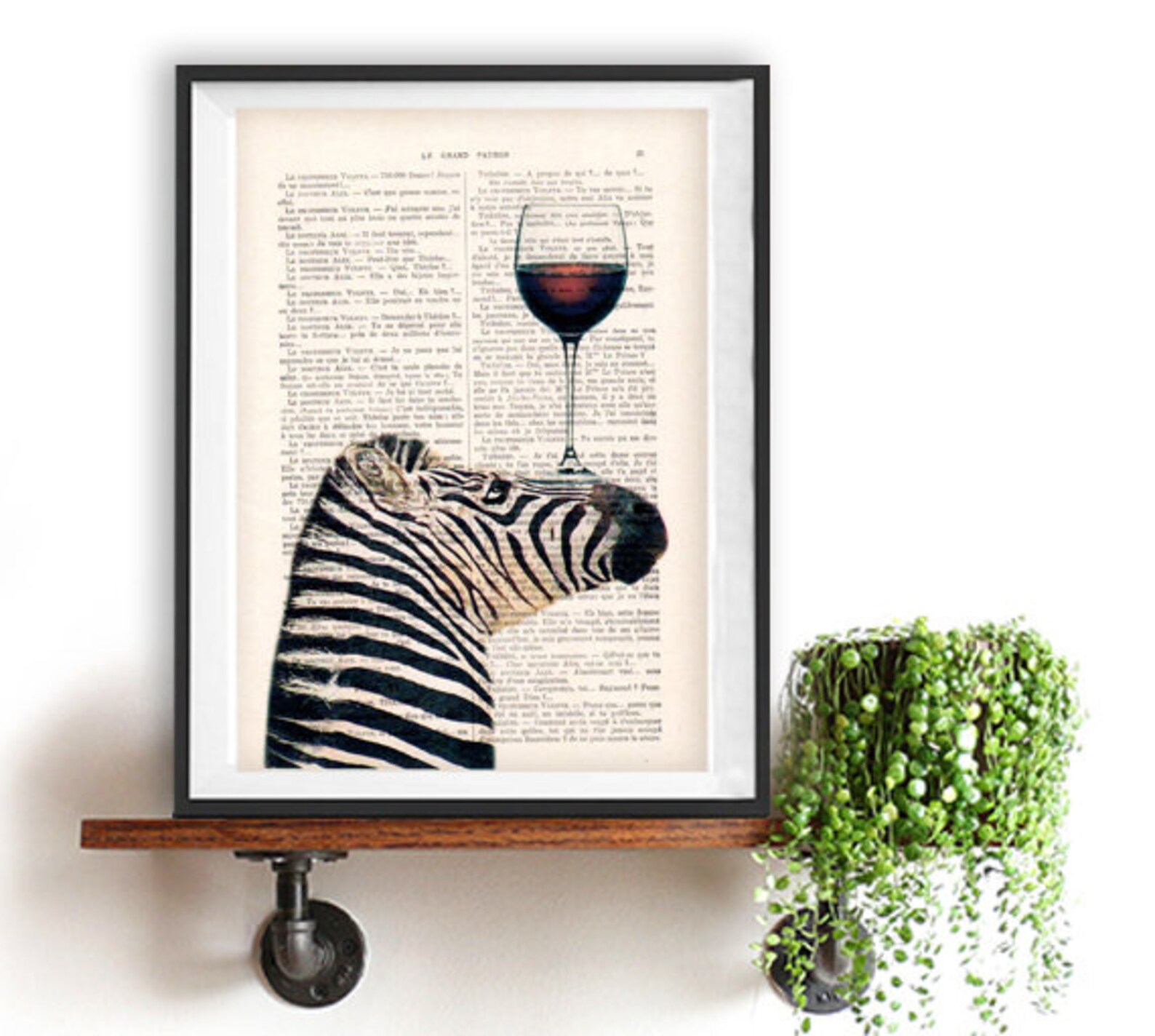 Vintage Zebra Print This 3 Zebras Stacked Illusration is a - Etsy