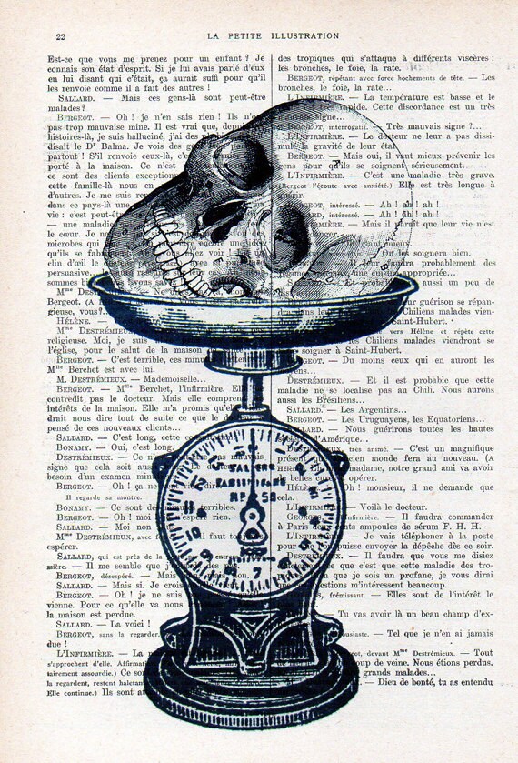 Skull Scale vintage drawing book art dark goth day of the | Etsy