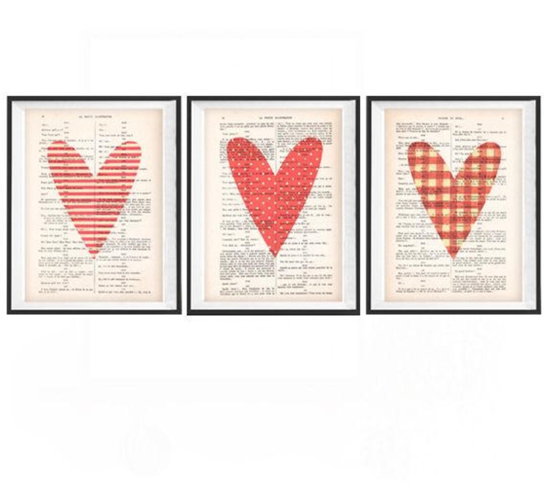 Heart Prints, Set of 3 Love Prints, Valentines Print, Love Print, Love ...