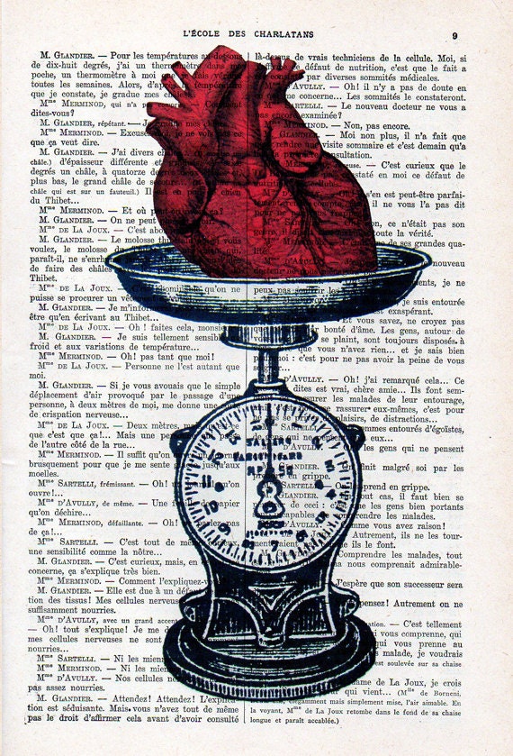 Scale Heart Vintage Drawing Book Art Dark Goth Day of the - Etsy