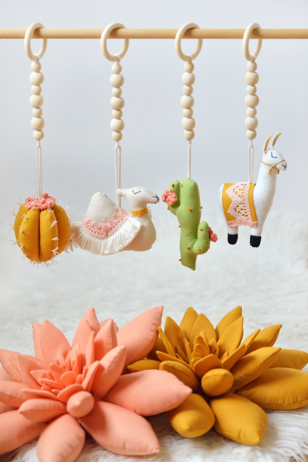 Boho Baby Play Gym Toys, Wooden Play Gym Toys, Baby Activity Center ...