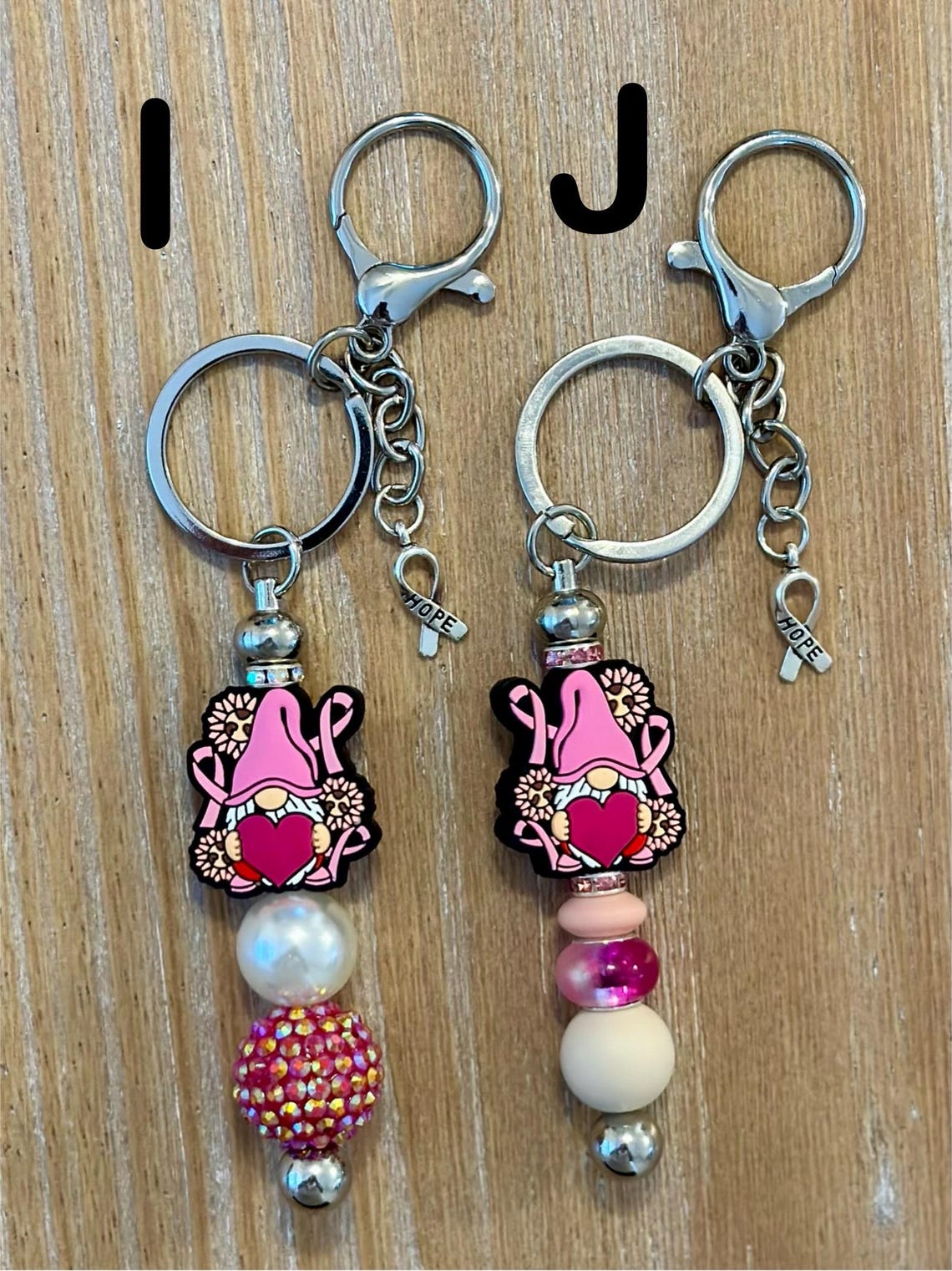 Breast Cancer Awareness Beaded Keychains - Etsy