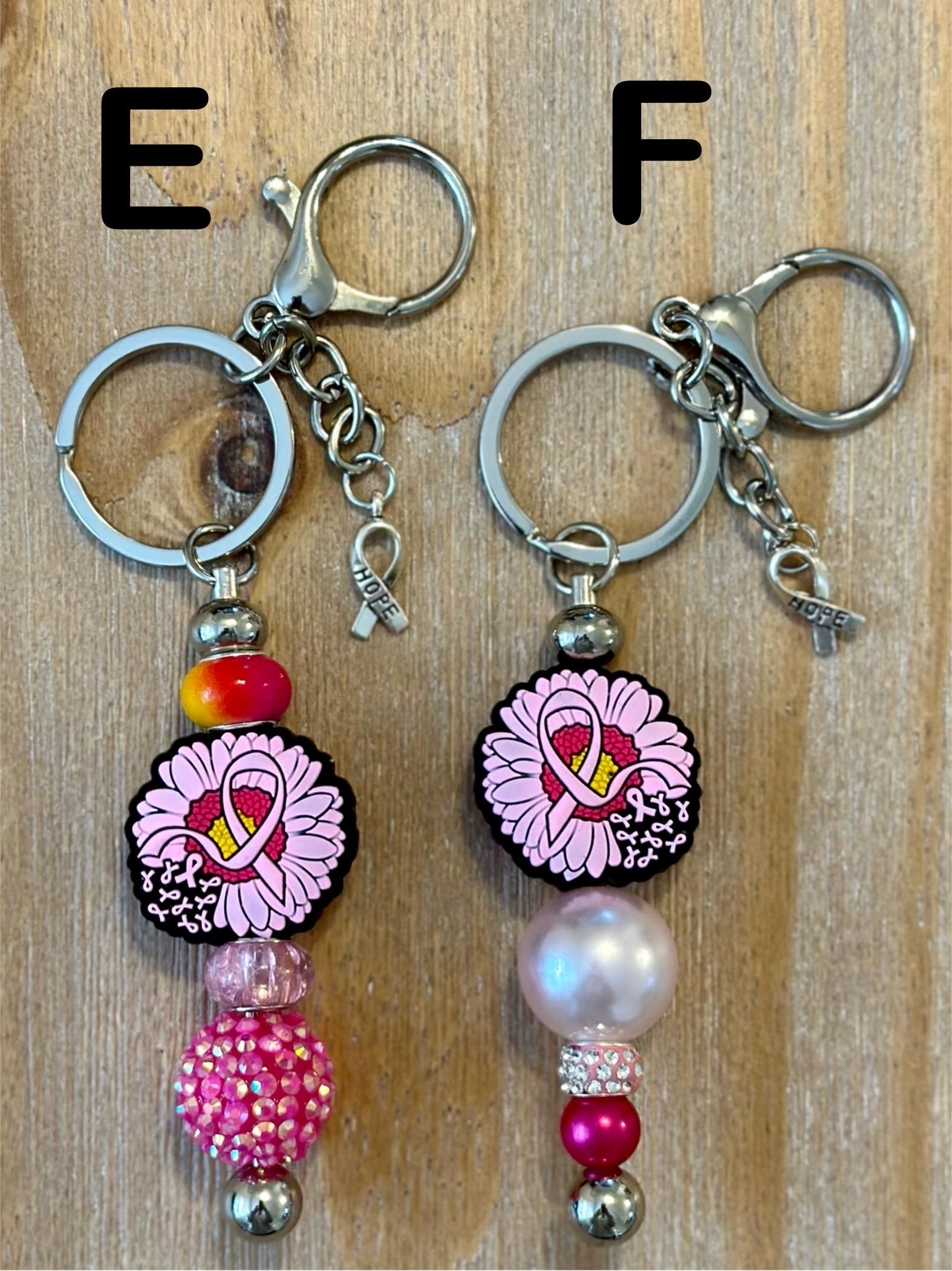 Breast Cancer Awareness Beaded Keychains - Etsy