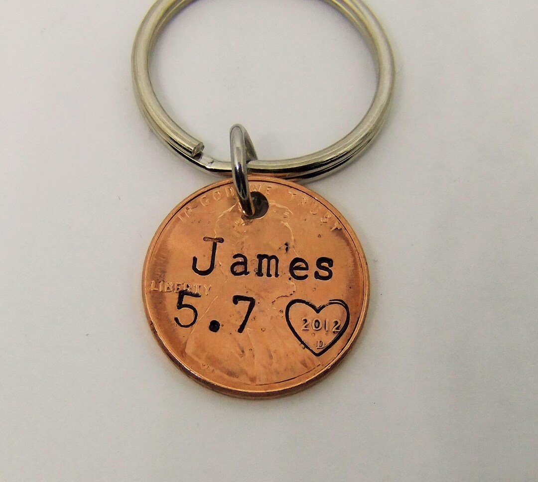 Penny Keychain, Name Penny Keychain, Personalized Penny Keychain ...