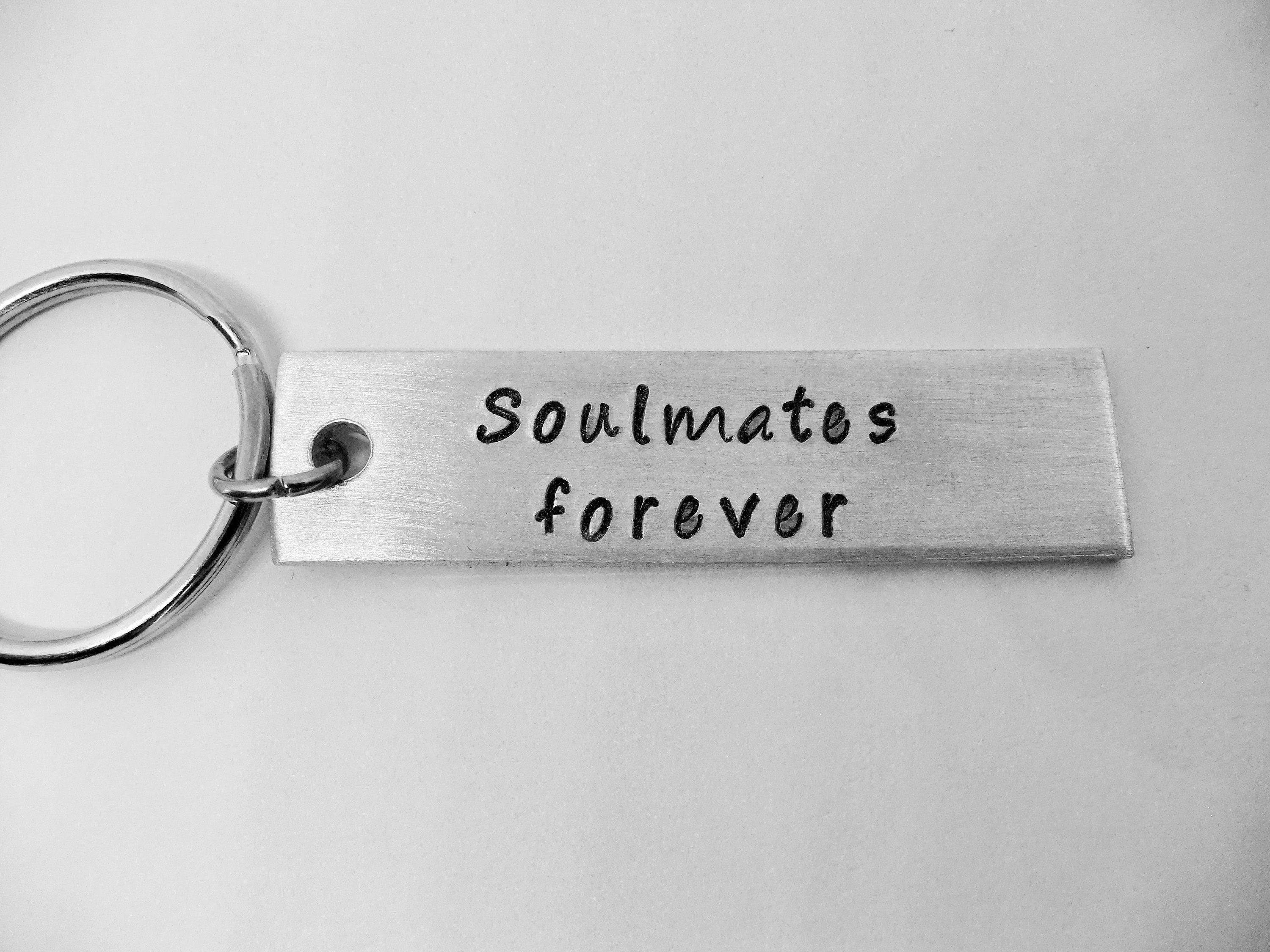 Soulmates Forever Keychain Hand Stamped Keychain Keychain - Etsy UK