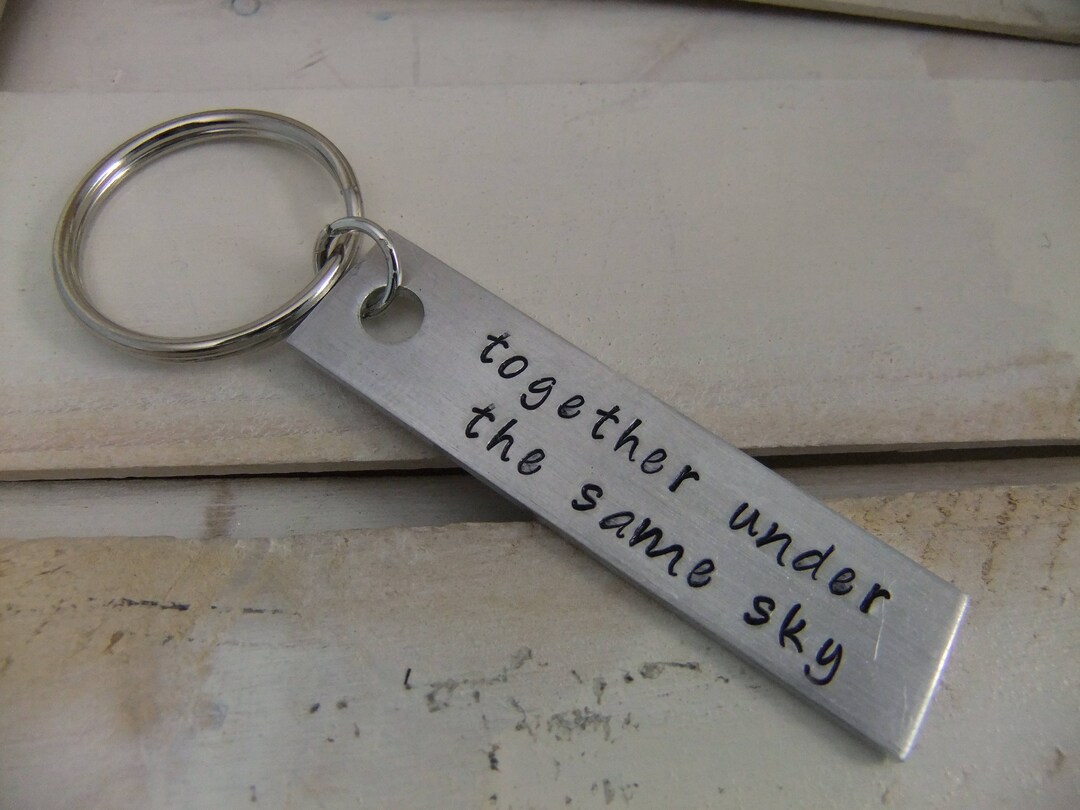 Long Distance Keychain, Couples Keychain, Deployment Keychain, Hand ...