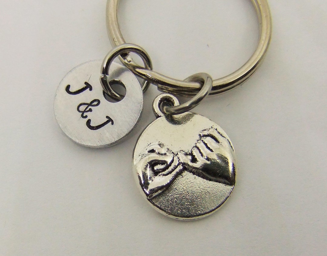 Pinky Swear Keychain, Initial Keychain, Pinky Swear Key Ring, Keychain ...