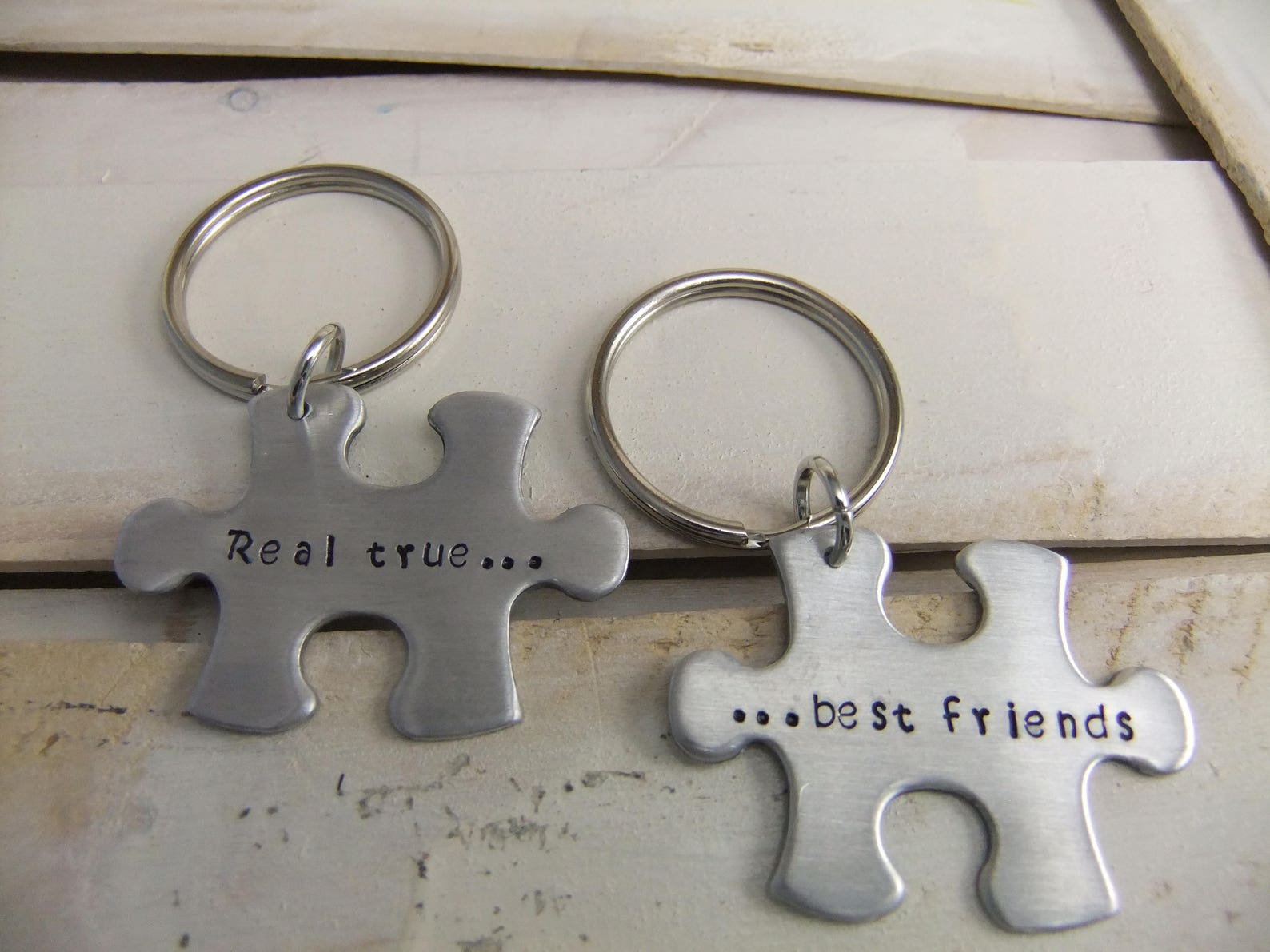 Best Friends Keychains Puzzle Piece Keychains Couples - Etsy