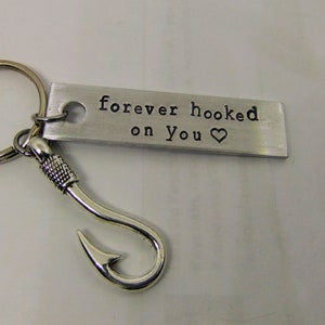 Hooked on You Keychain Forever Hooked on You Hand Stamped - Etsy