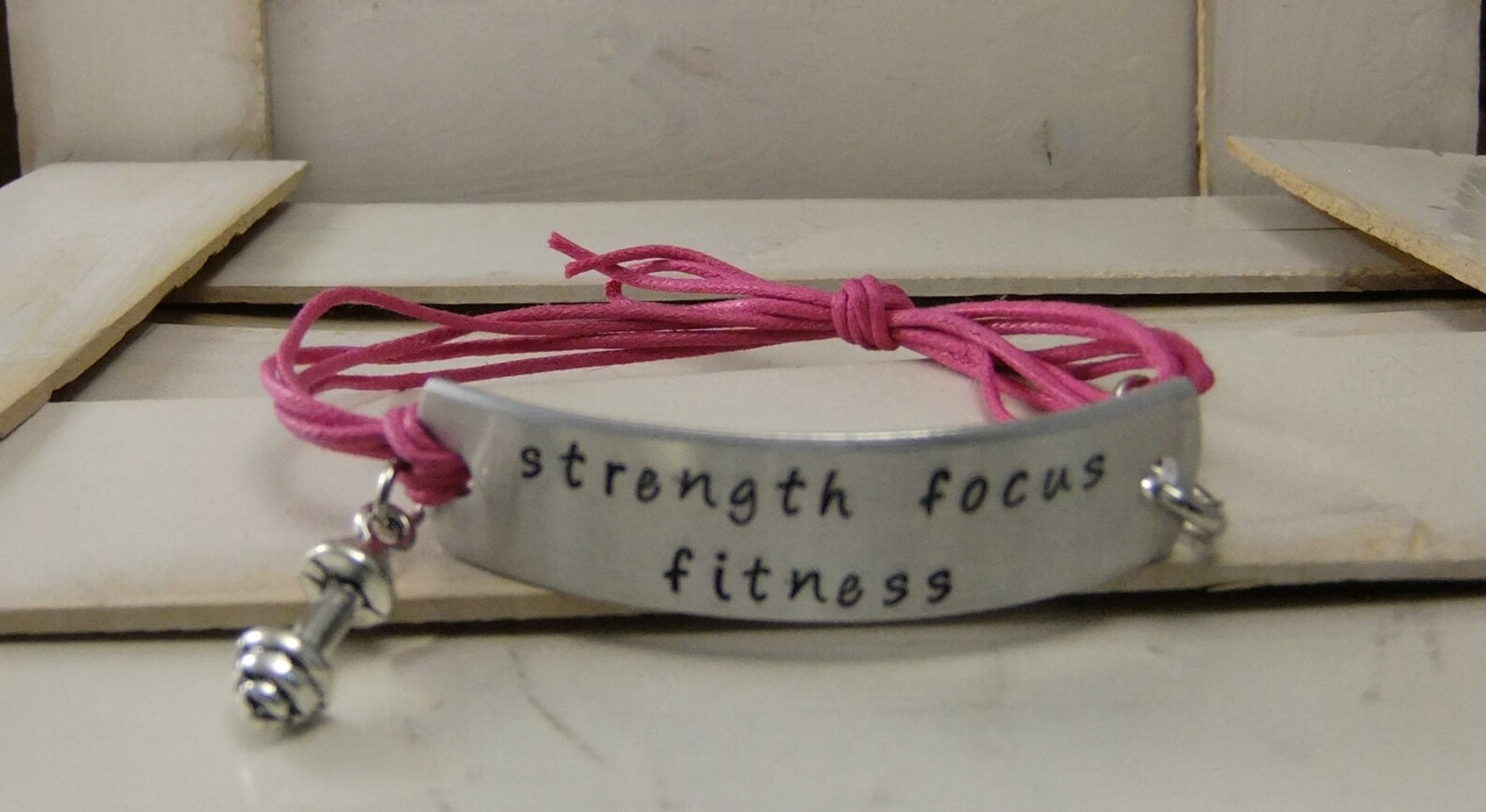 Fitness Bracelet Strength Focus Fitness Hand Stamped | Etsy