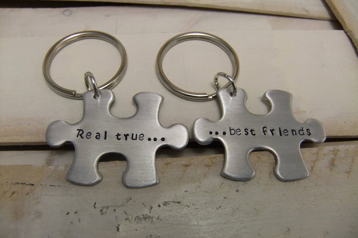 Best Friends Keychains Puzzle Piece Keychains Couples - Etsy