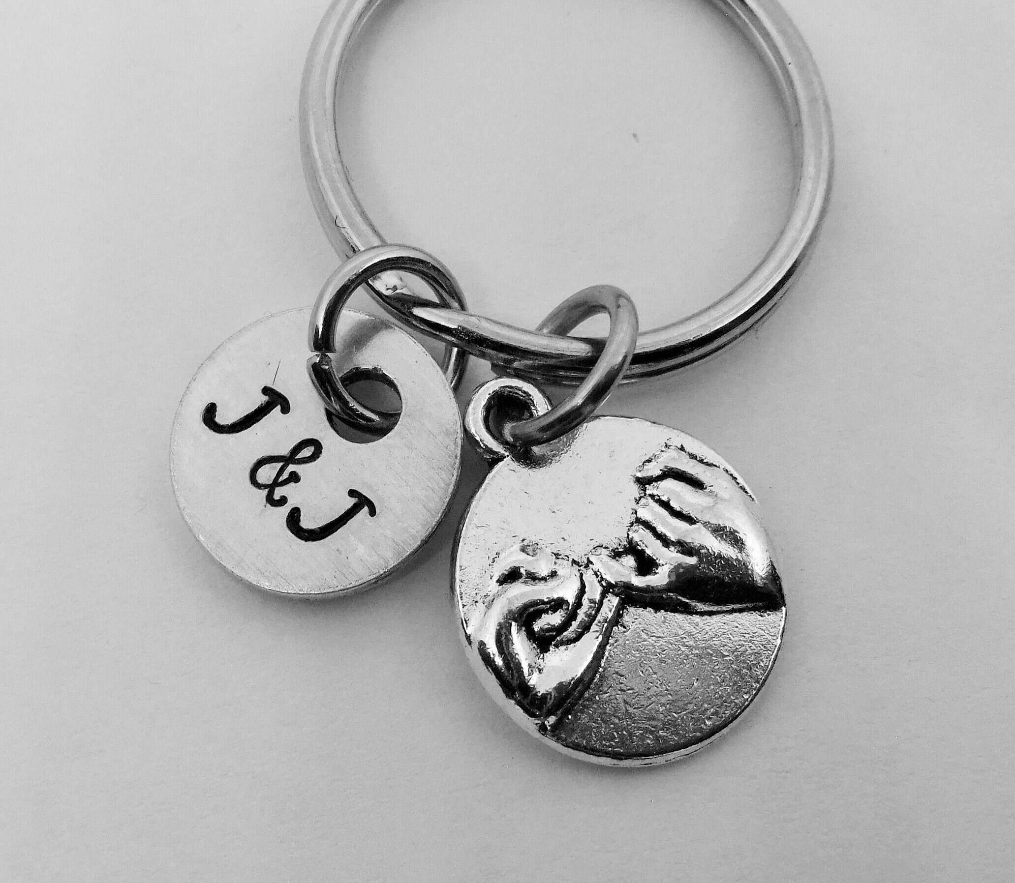 Pinky Swear Keychain Initial Keychain Pinky Swear Key Ring - Etsy