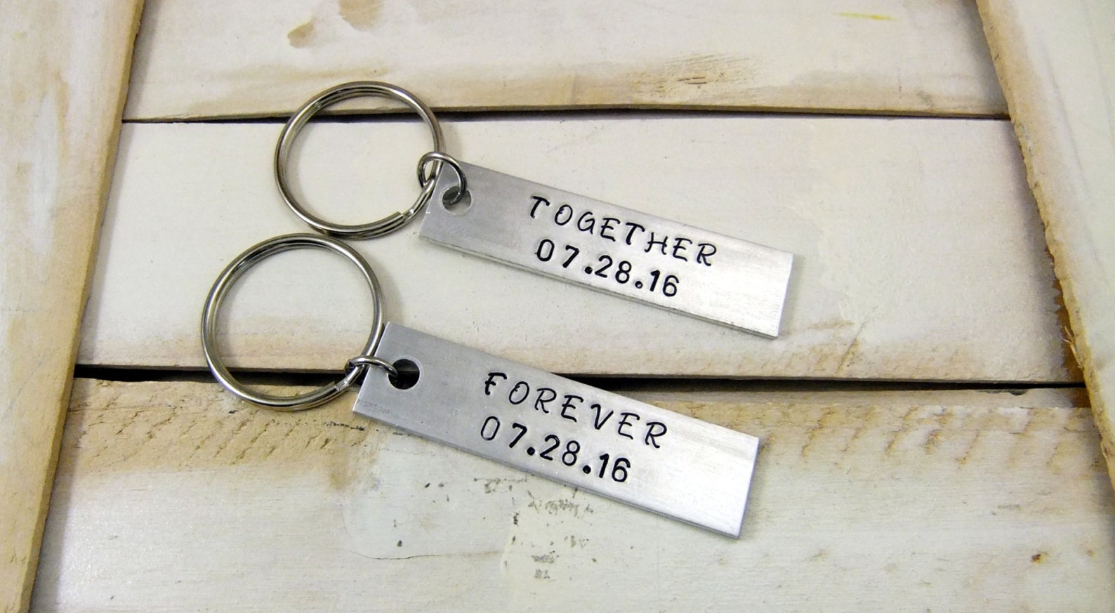 Couples Keychain Set Together Forever Personalized - Etsy