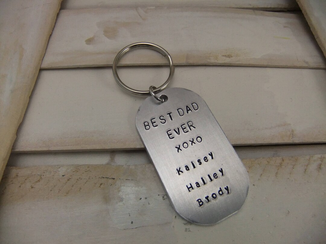 Best Dad Ever, Father's Day Keychain, Keychain for Dad, Stamped ...