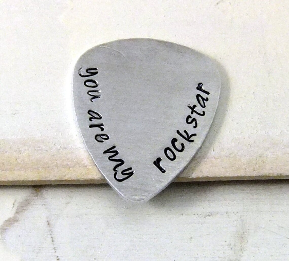 You Are My Rockstar, Hand Stamped Guitar Pick, Personalized Guitar Pick ...
