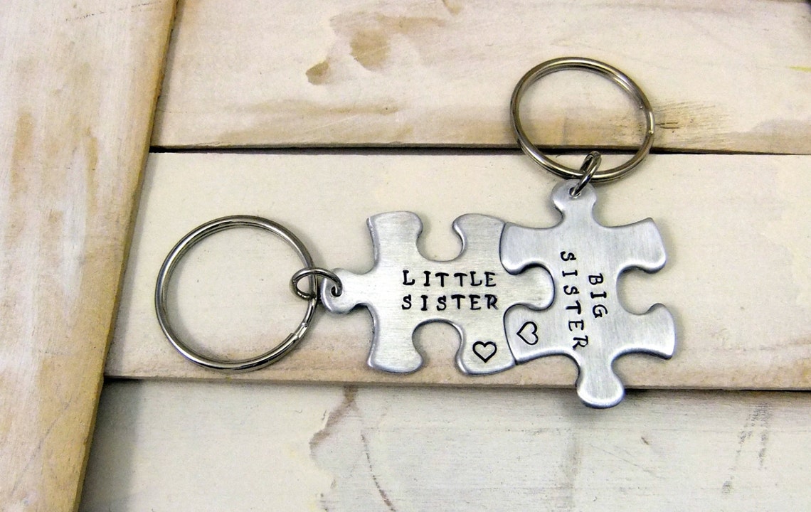 Big Sister Little Sister Keychains Puzzle Piece Keychains | Etsy