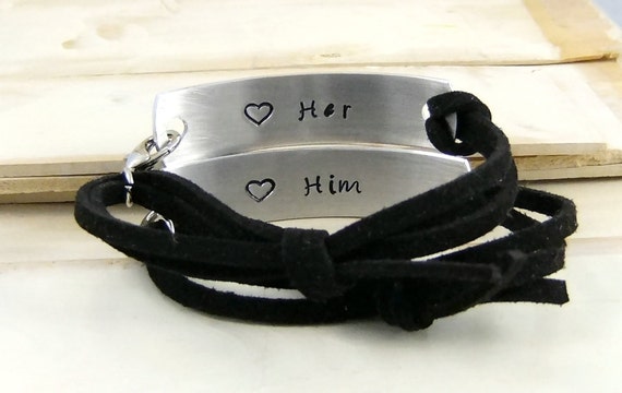 Couples Bracelets Couples Jewelry Hand Stamped Bracelets | Etsy