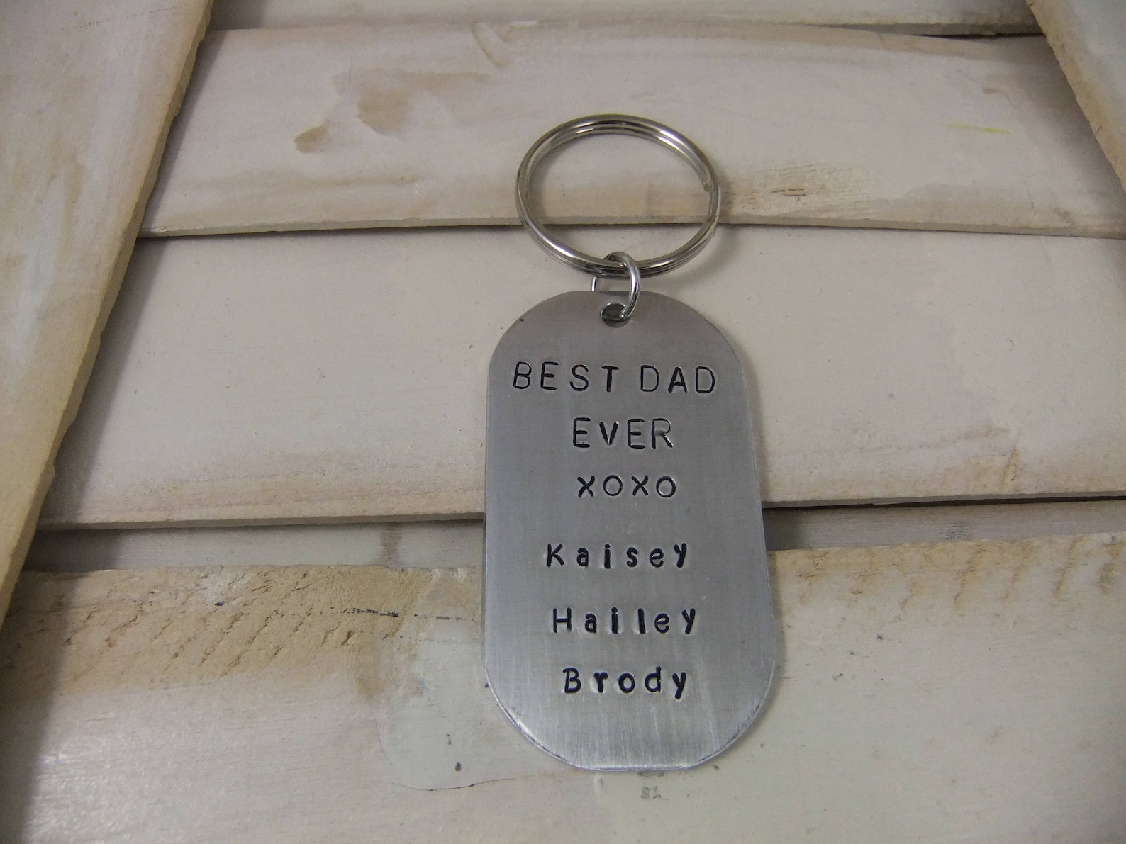 Best Dad Ever, Father's Day Keychain, Keychain for Dad, Stamped ...