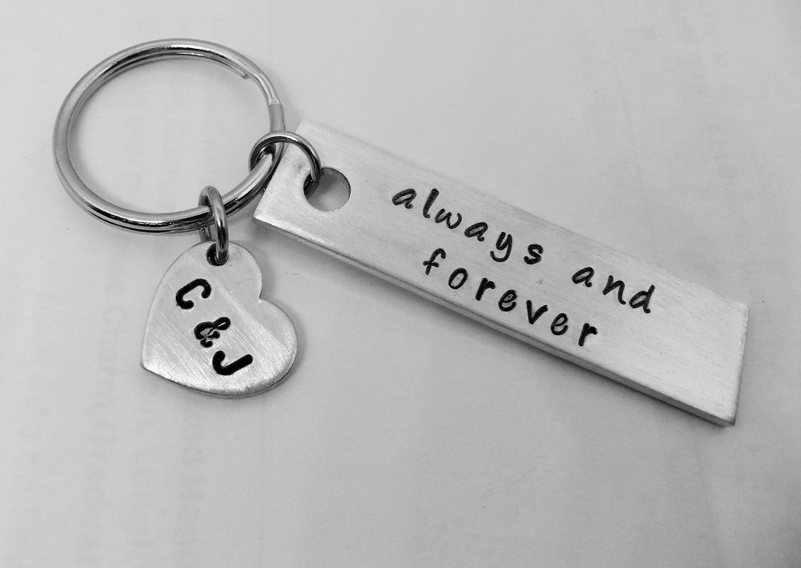 Always and Forever Keychain Couples Keychain Hand Stamped - Etsy