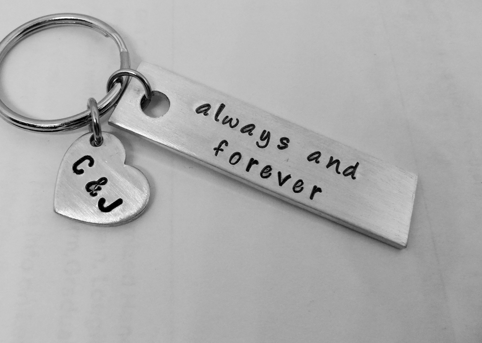Always and Forever Keychain Couples Keychain Hand Stamped - Etsy