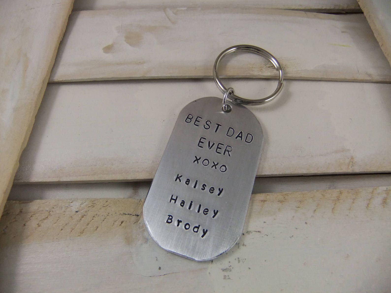 Best Dad Ever, Father's Day Keychain, Keychain for Dad, Stamped ...