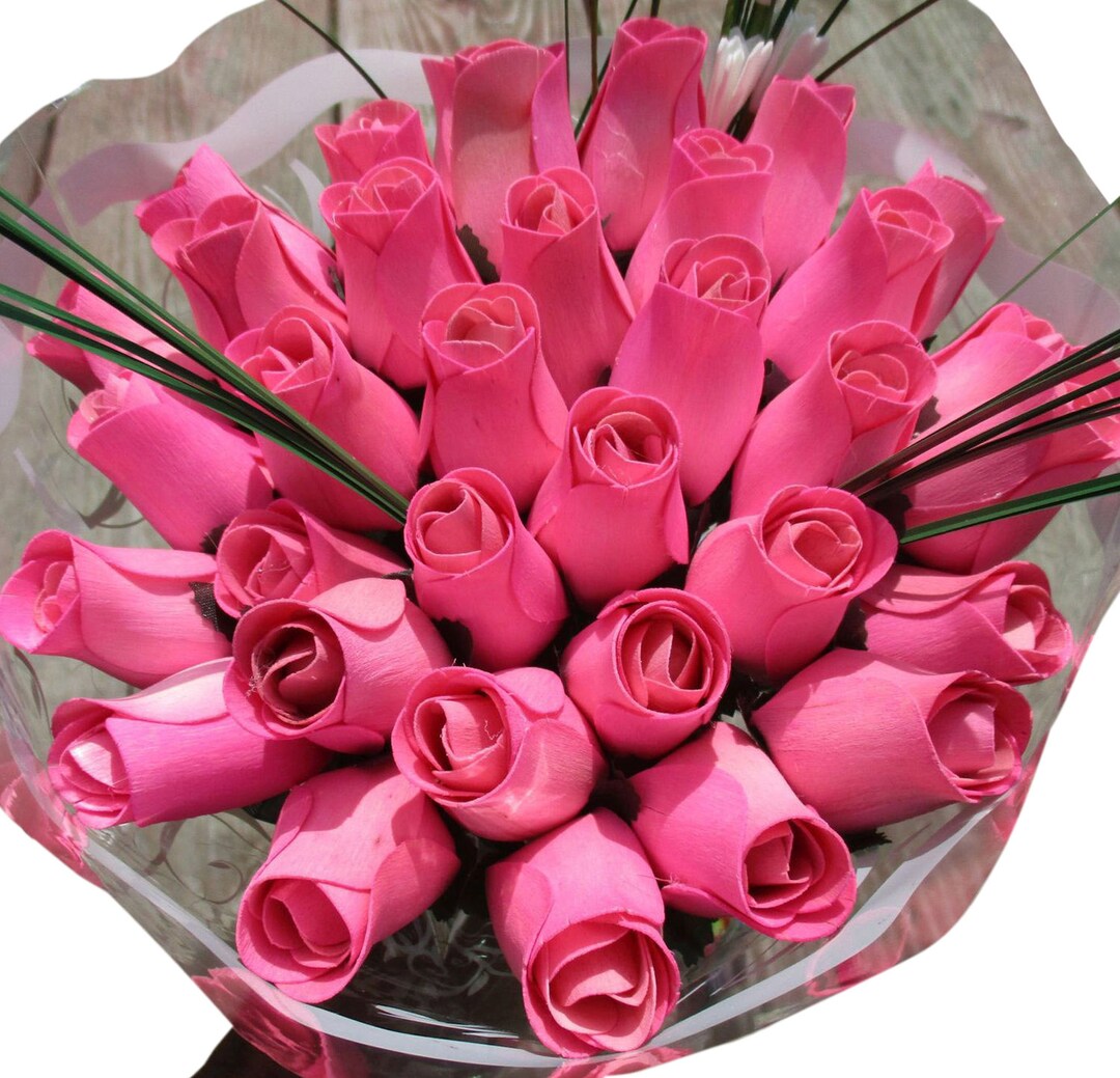 All Pink Breast Cancer Awareness Wooden Rose Bouquet the - Etsy